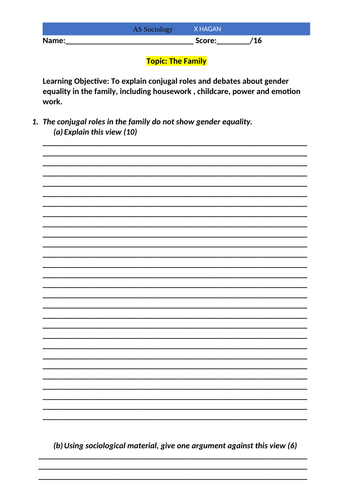 International A Level Sociology Cambridge | Teaching Resources