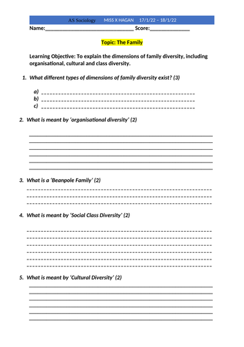 International A Level Sociology Cambridge | Teaching Resources