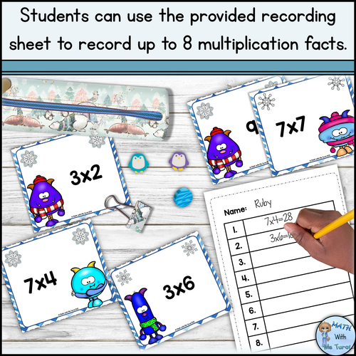Winter Monster Multiplication Flashcards | 0-12 | Teaching Resources