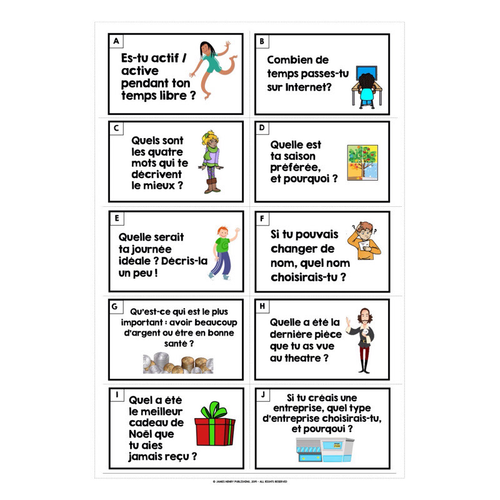 FRENCH CONVERSATION STARTERS FREEBIE | Teaching Resources