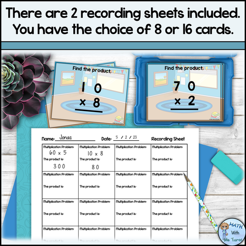 Multi-Digit Multiplication Task Cards | Multiples of 10 by 1-Digit ...