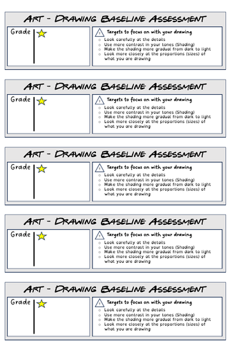 Baseline drawing assessment slip | Teaching Resources