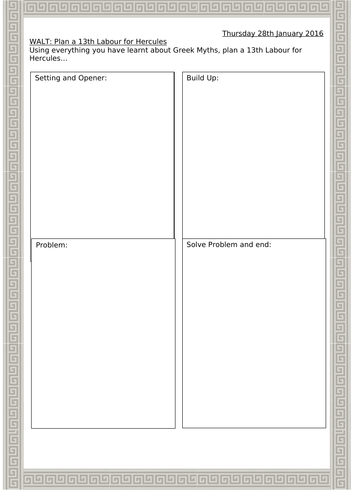 Back to School Year 5 Literacy Greek Myths Worksheets Planning ...