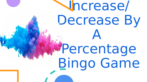 Increase Decrease By A Percentage Maths Bingo Game Activity | Teaching ...