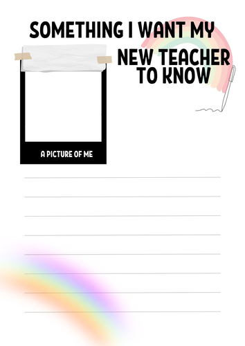 Something I want my teacher to know worksheet | Teaching Resources