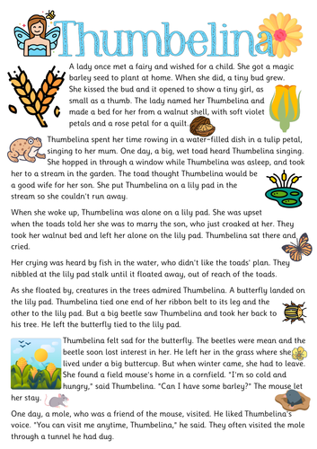 Thumbelina Reading Comprehension | Teaching Resources