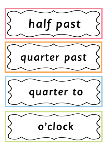Pastel Rainbow Clock labels - Telling the time labels - 2 Themes ...