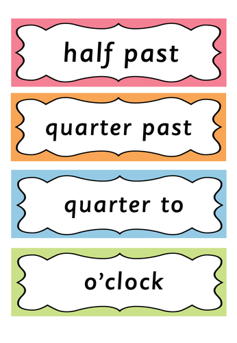 Pastel Rainbow Clock labels - Telling the time labels - 2 Themes ...