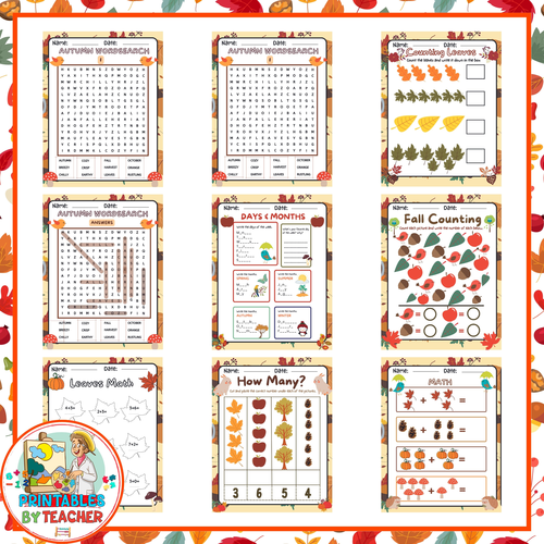 autumn activities- Autumn fall mixed activities for kids- free autumn ...