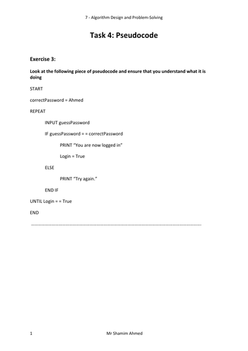 iGCSE Computer Science - Unit 7 Algorithm Design and Problem-Solving ... iGCSE Computer Science - Unit 7 Algorithm Design and Problem-Solving ...