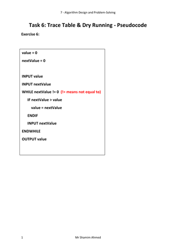 iGCSE Computer Science - Unit 7 Algorithm Design and Problem-Solving ... iGCSE Computer Science - Unit 7 Algorithm Design and Problem-Solving ...
