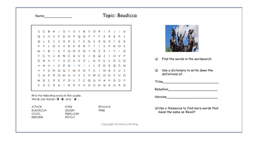 Boudicca Guided Reading, Homework or Extension Worksheets | Teaching ...