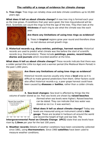 WJEC GCSE Theme 5: Lesson 1: Evidence of Climate Change | Teaching ...