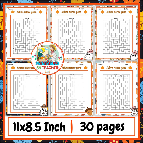 Autumn Fall mazes game for kids| back to school activities | November ...
