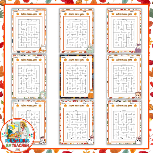 Autumn Fall mazes game for kids| back to school activities | November ...