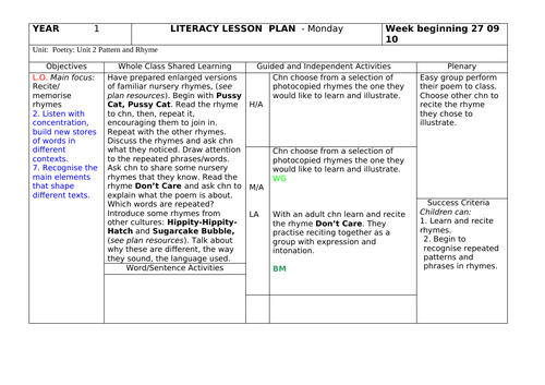 Back to School Autumn Planning Year 1 Massive Amount of Work Literacy ...