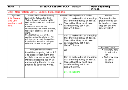 Back to School Autumn Planning Year 1 Massive Amount of Work Literacy ...