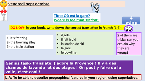 Theme 2 French_Topic: My area (Higher) | Teaching Resources