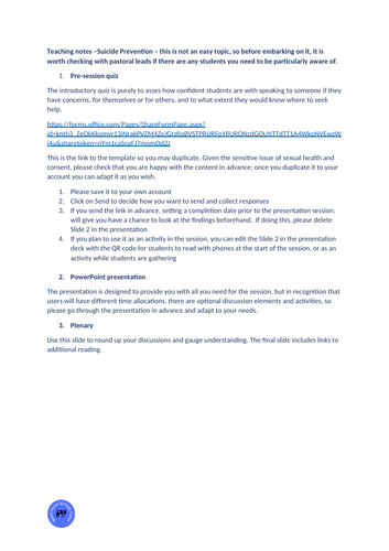 Suicide Prevention | Teaching Resources