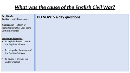 l3 What were the causes of the English Civil War? | Teaching Resources
