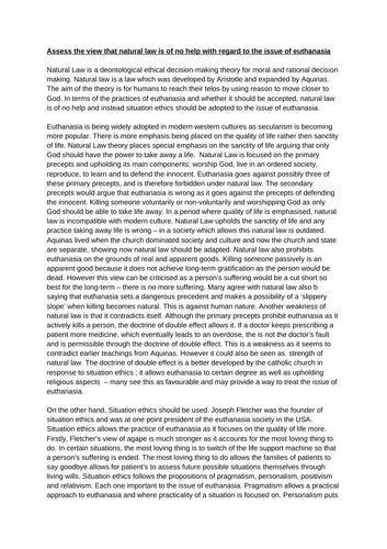 Euthanasia A* Essay 3 | Teaching Resources