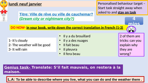 Theme 2 French_Topic: My area (Higher + Foundation) - Whole term ...