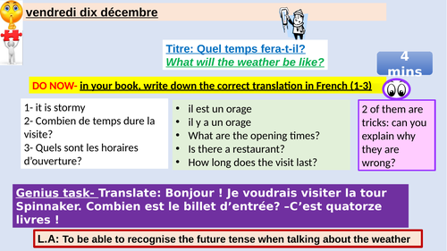 Theme 2 French_Topic: My area (Foundation) | Teaching Resources