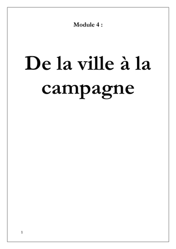 French GCSE Module 4 - de la ville à la campagne (8 lessons) | Teaching ...