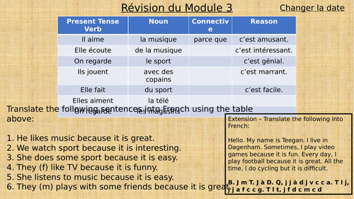 Studio 1 - Module 3 - French | Teaching Resources