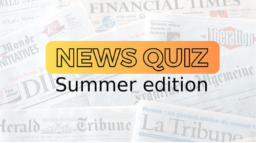 News Quiz - Back to School (July - August edition) | Teaching Resources