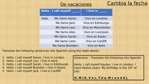 Viva 2 - Module 1 - Mis Vacaciones | Teaching Resources