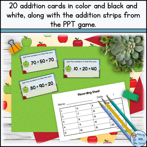 Fall Adding 3 Multiples of 10 | Game for PowerPoint™ | Teaching Resources