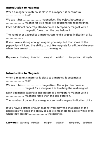 AQA KS3 Electromagnets module – Introduction to Magnets lesson ...