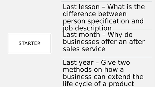 Recruitment process (Lesson 3) - GCSE Business | Teaching Resources