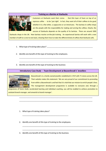Training (Lesson 5) - GCSE Business | Teaching Resources