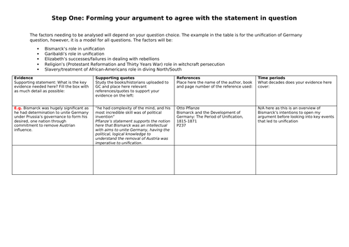 NEA History AO1 planning | Teaching Resources
