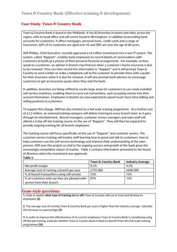 Training case study (Lesson 8) - GCSE Business | Teaching Resources