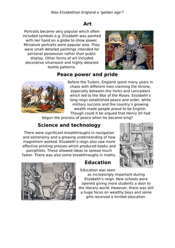 Was Elizabethan England a 'Golden Age'? | Teaching Resources
