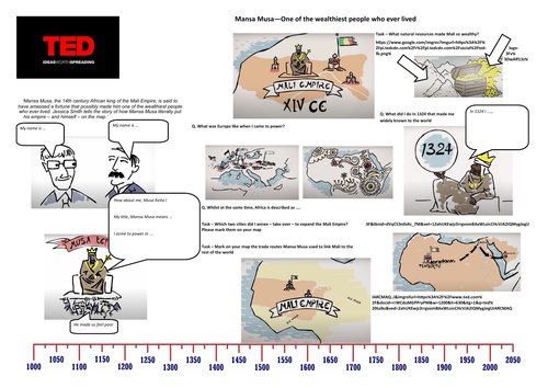 Mansa Musa - Worksheet to support the TED Talks animation | Teaching ...