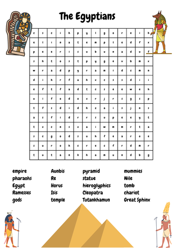 The Egyptians Word search | Teaching Resources