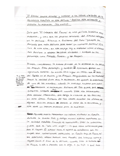 Top Band Pan's Labyrinth Essay - A Level Spanish Paper 2 | Teaching ...