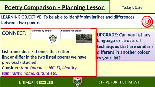 Poetry Comparison Essay 2 Lessons - Hurricane Hits England v Search For ...