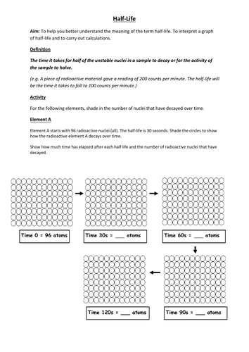 GCSE Scaffolded Questions on Half-Life from levels 3 to 9 | Teaching ...