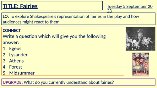 A Midsummer's Nights Dream SOW - 16 Lessons building to descriptive ...
