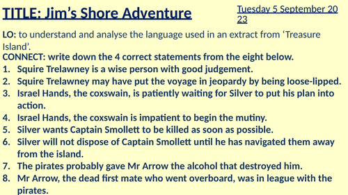 Treasure Island - Year 7 SOW - 16 lessons | Teaching Resources