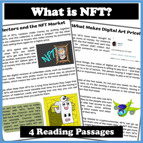 What is NFT? Reading Comprehension Activity with Worksheet | Teaching ...