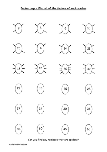Factor Bugs | Teaching Resources