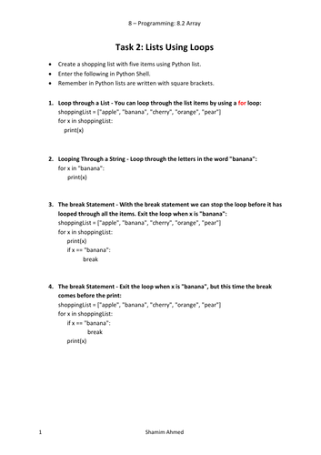 iGCSE Computer Science - Unit 8 Programming - 8.2 Arrays | Teaching ... iGCSE Computer Science - Unit 8 Programming - 8.2 Arrays | Teaching ...