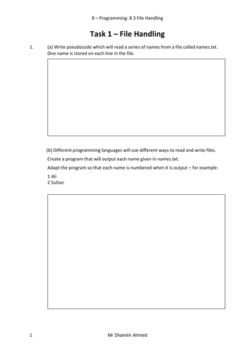 Igcse Computer Science Unit 8 Programming 8 3 File Handling