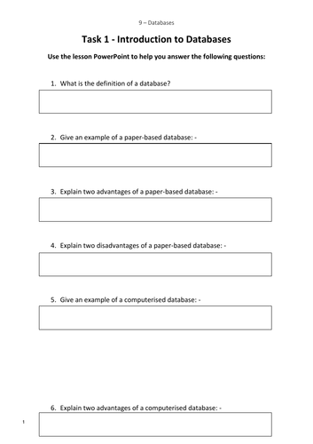 iGCSE Computer Science - Unit 9 Databases | Teaching Resources iGCSE Computer Science - Unit 9 Databases | Teaching Resources